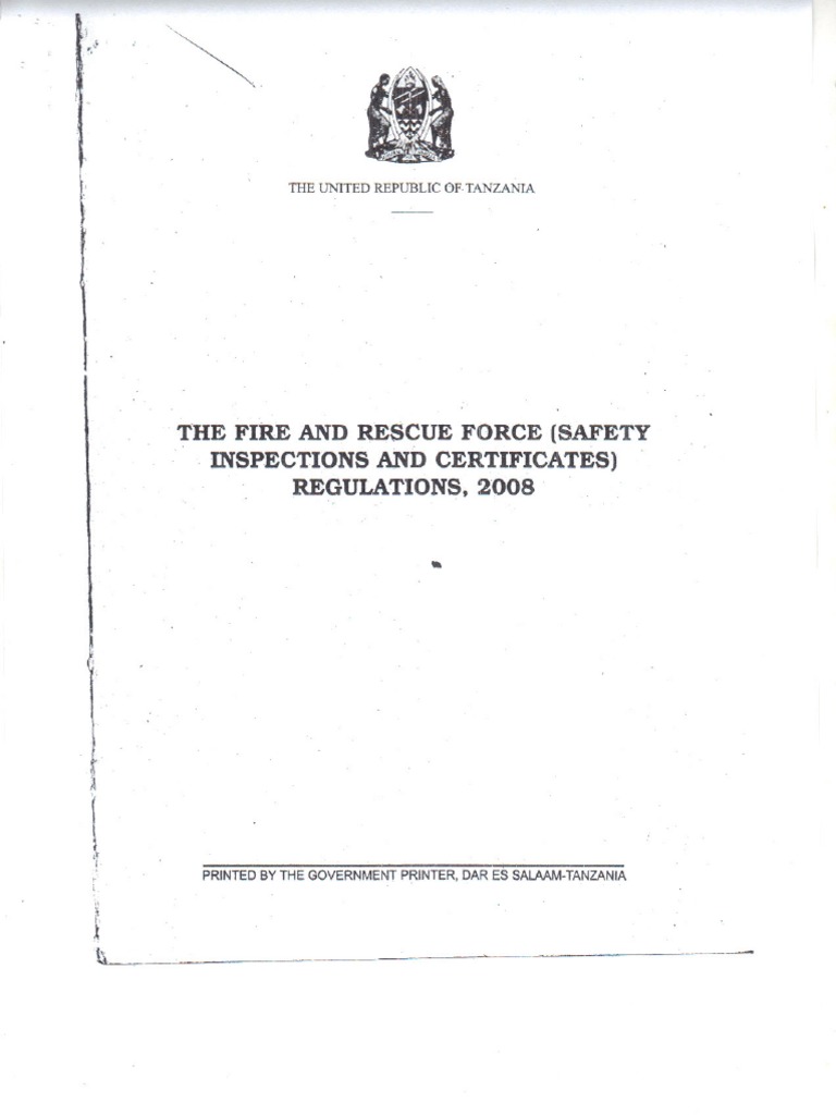 The Fire and Rescue Force Safety Inspection and Certificates ...