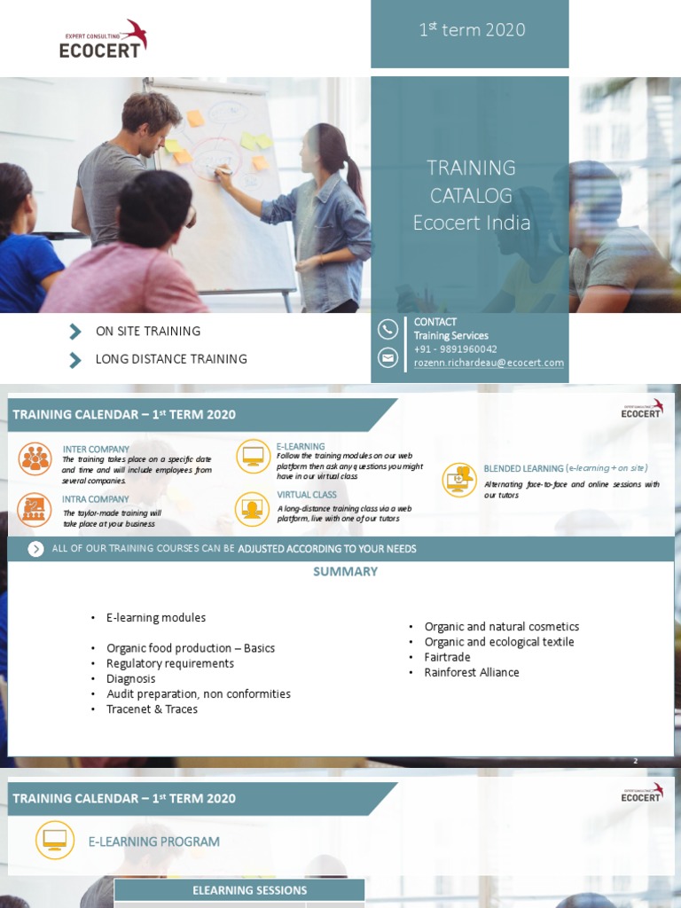 Ecocert Training Catalogue 2020 | PDF | Fair Trade | Educational Technology