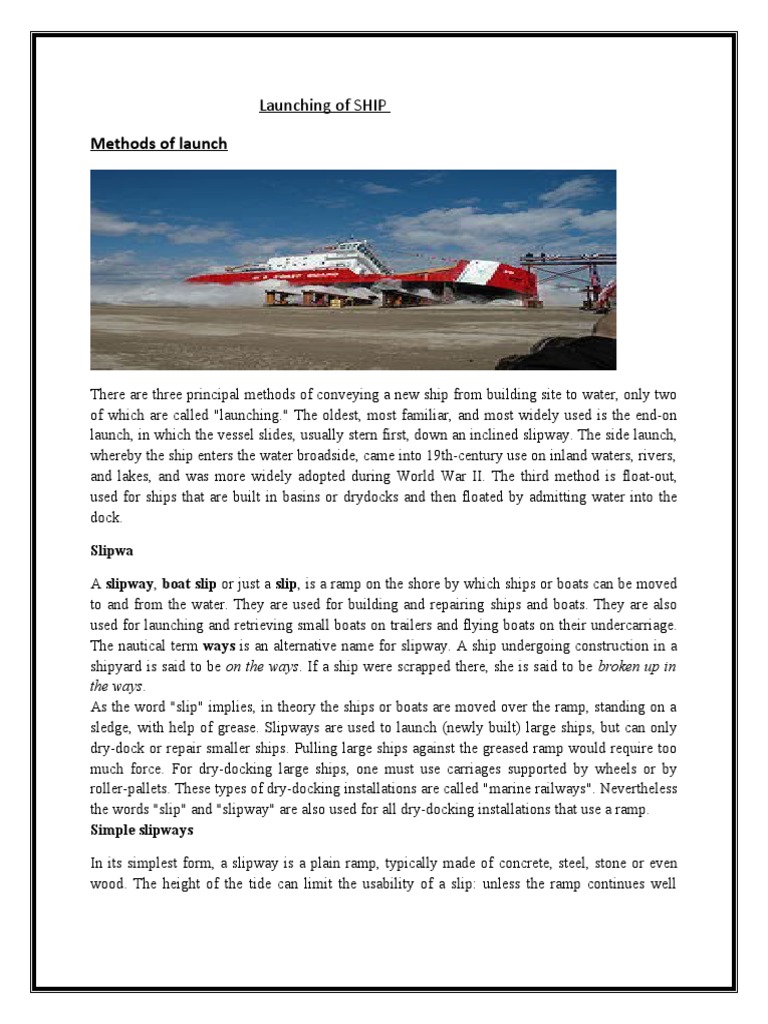 Launching of SHIP | PDF | Heavy Industry | Shipbuilding