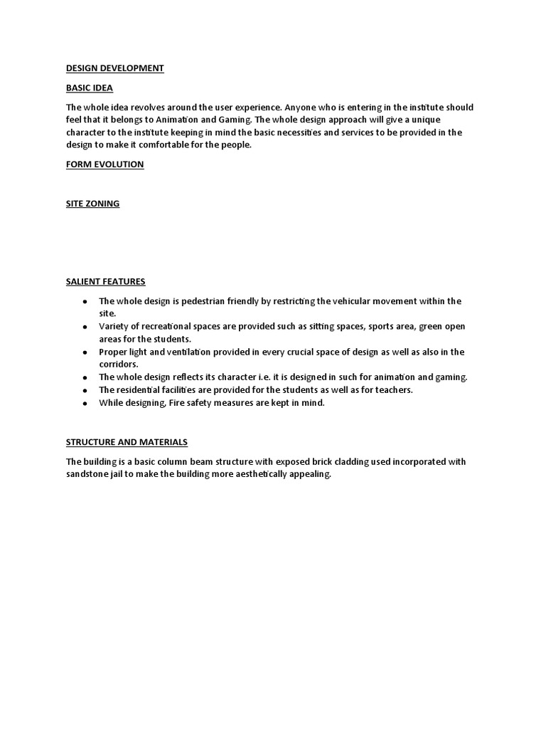 Design Development Basic Idea | PDF