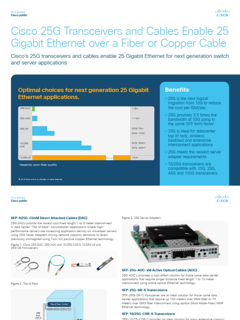 Cisco 25G Transceivers and Cables Enable 25 | PDF | Network Protocols ...
