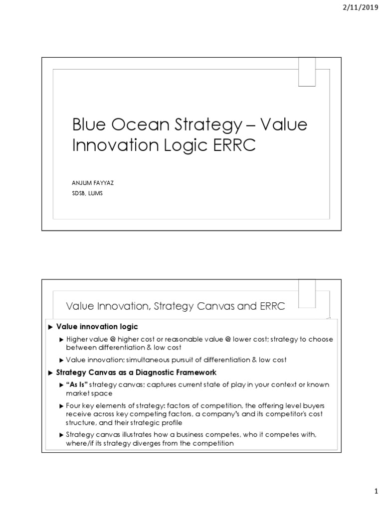 ERRC Framework in Blue Ocean Strategy | PDF | Business Economics ...