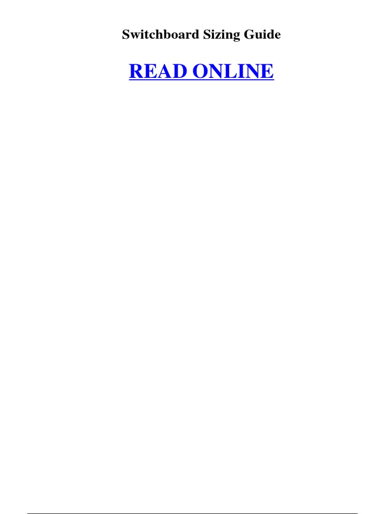 Switchboard Sizing Guide Online | PDF | Books | E Books