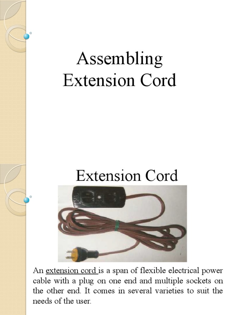 Assembling Extension Cord | PDF | Electrical Connector | Wire