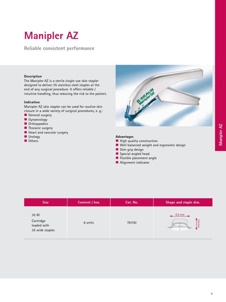 Manipler AZ Skin Stapler Overview | PDF