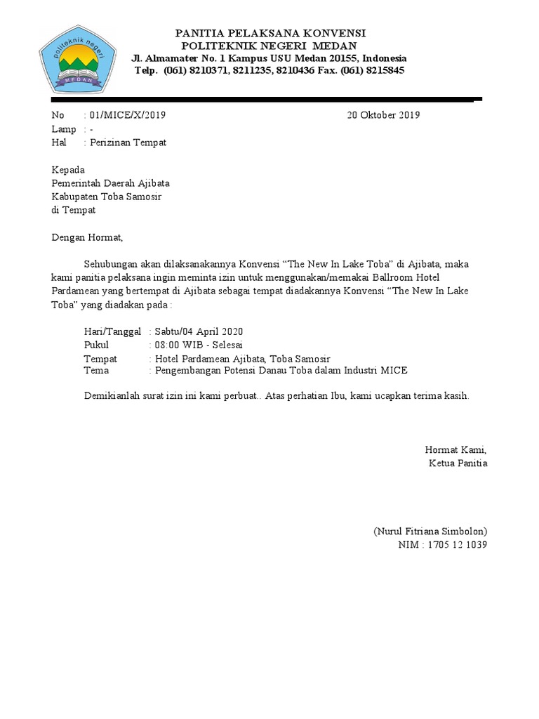 Surat Ijin Tempat | PDF