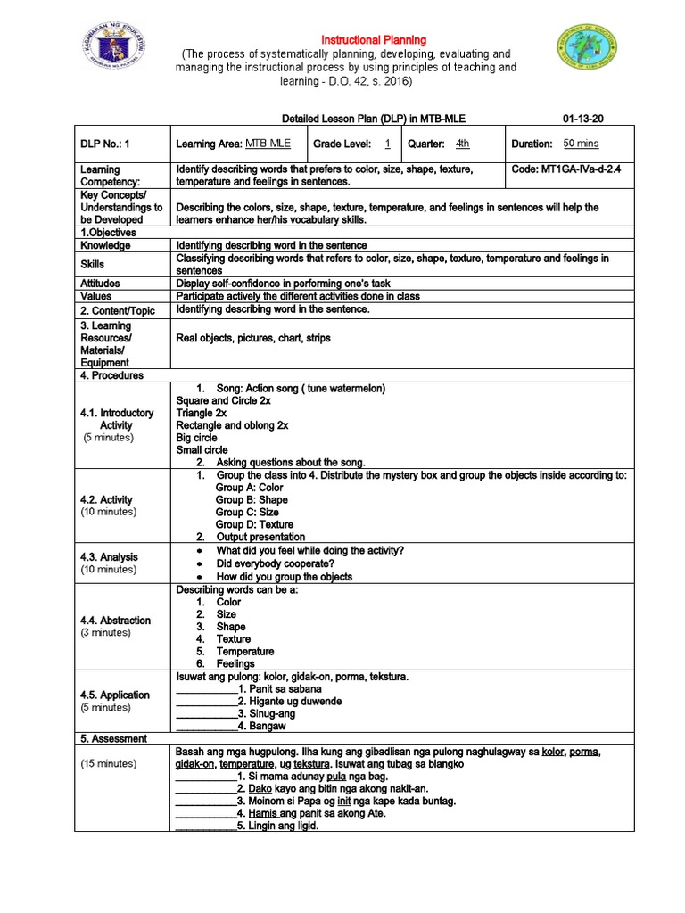 DLP Pungway | PDF | Shape | Lesson Plan