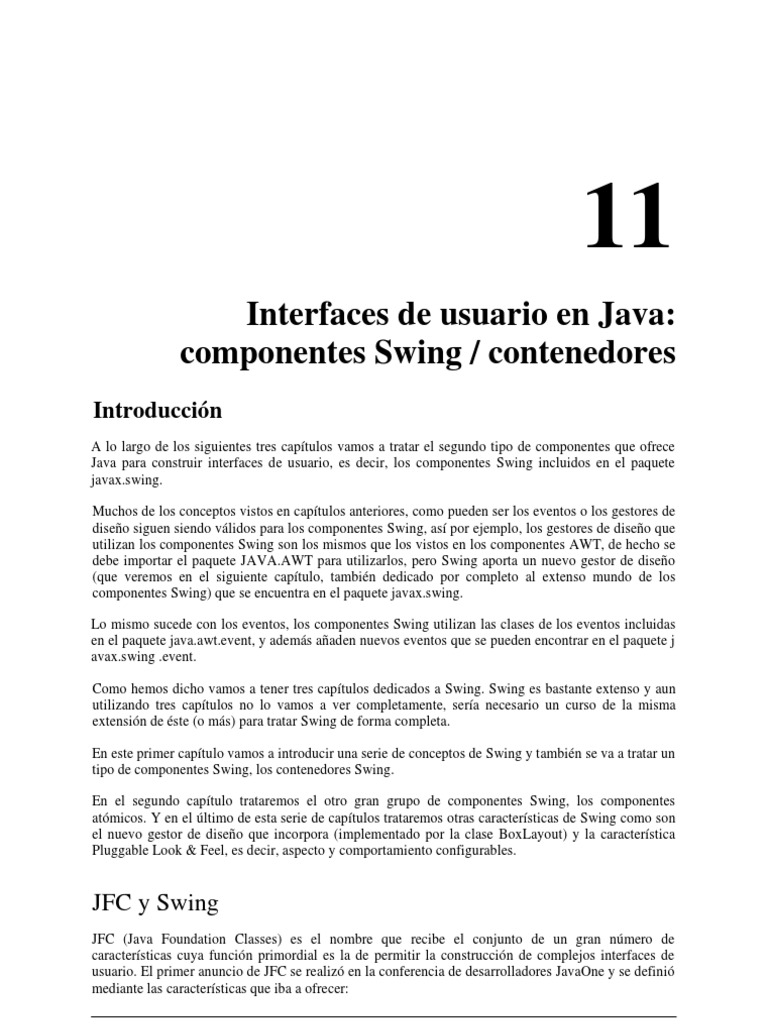 Swing Java | PDF | Java (lenguaje de programación) | Ventana (informática)