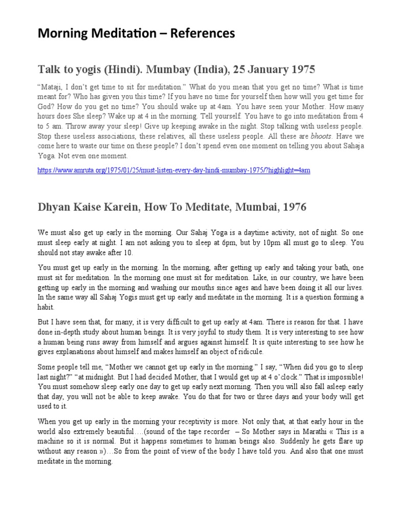 References For Morning Meditation | PDF | Religious Behaviour And ...