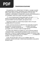 Model - Caracterizare de Personaj | PDF