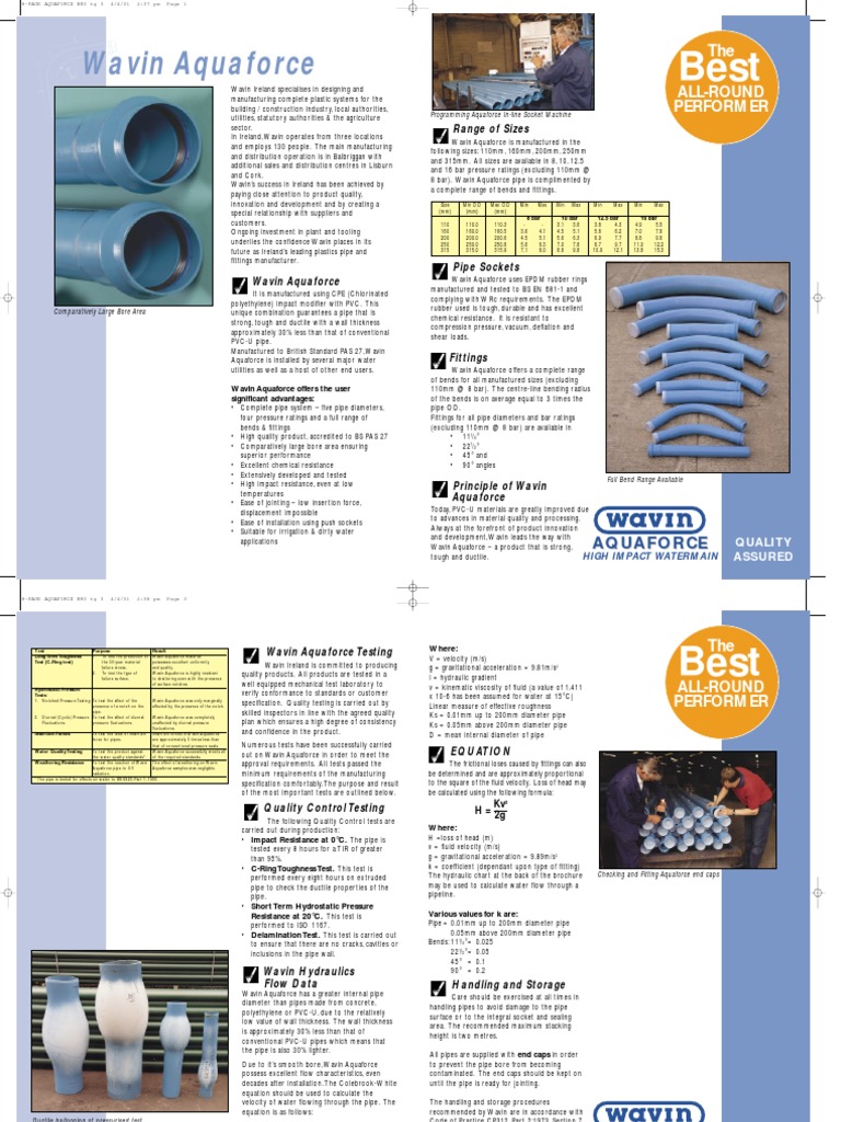 2013-10 Wavin AQUAFORCE PDF | Download Free PDF | Pipe (Fluid ...