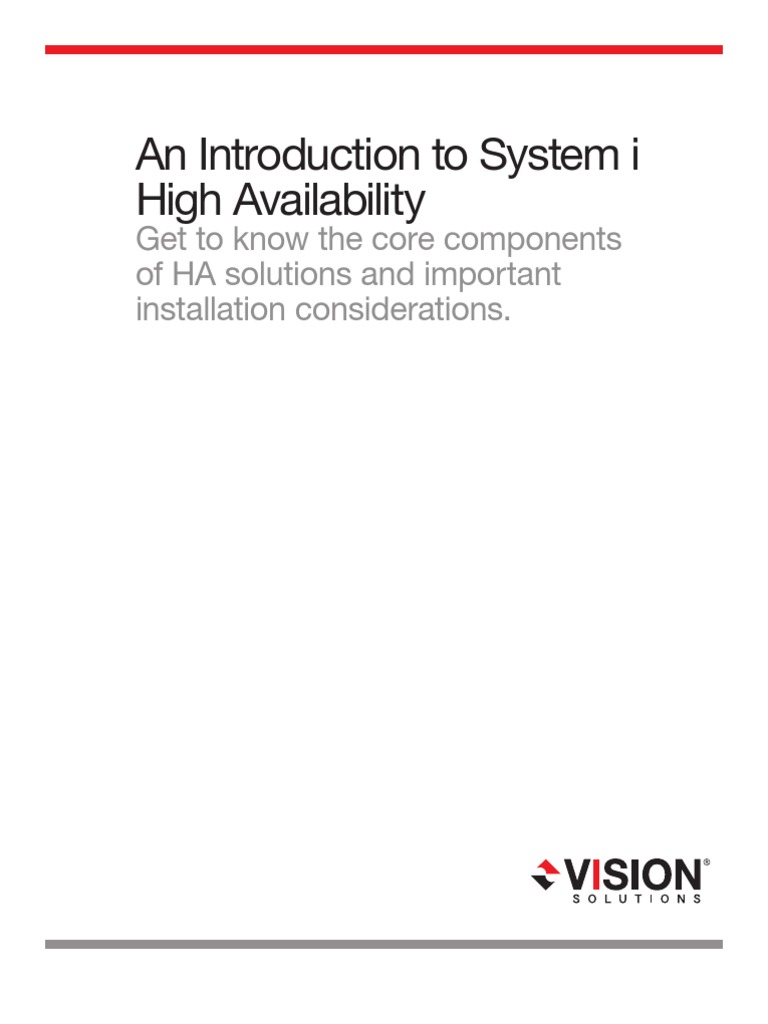 An Introduction To System I High Availability | PDF | Replication ...