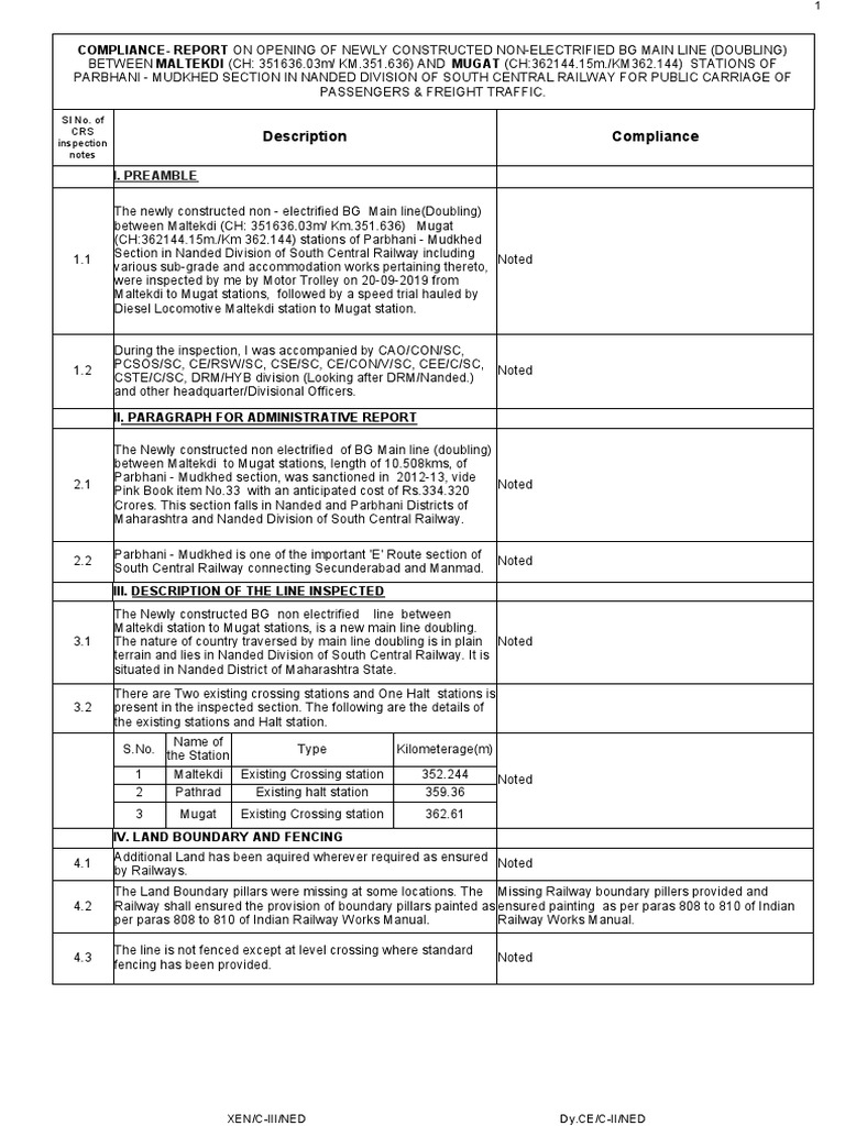 CRS Inspection Notes | Descargar gratis PDF | Track (Rail Transport ... CRS Inspection Notes | Descargar gratis PDF | Track (Rail Transport ...