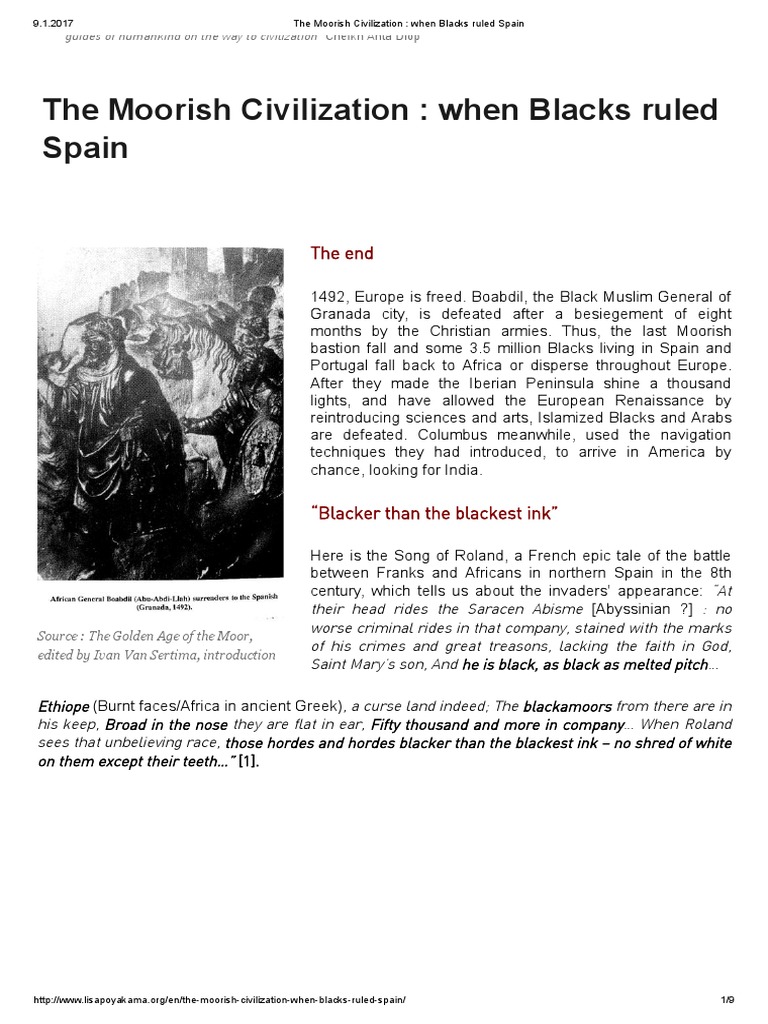 The Moorish Civilization - When Blacks Ruled Spain | PDF | Moors | Al ...
