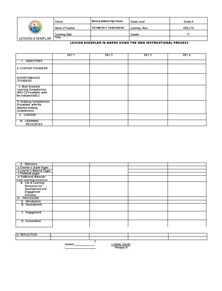 Sample Lesson Exemplar | PDF