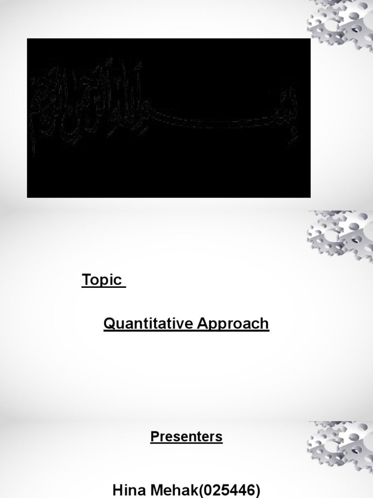 Quantitative Approach | PDF | Quantitative Research | Operations Management