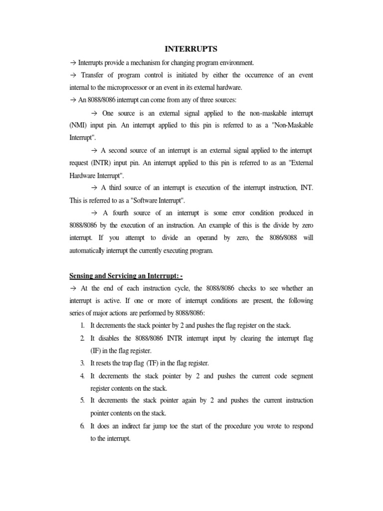 Interrupts PDF | PDF | Subroutine | Computer Architecture