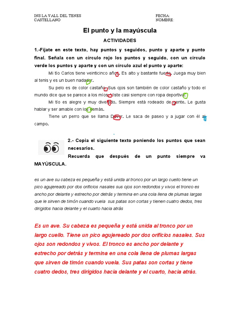 El Punto y La Mayúscula (CORRECCIÓN) | PDF