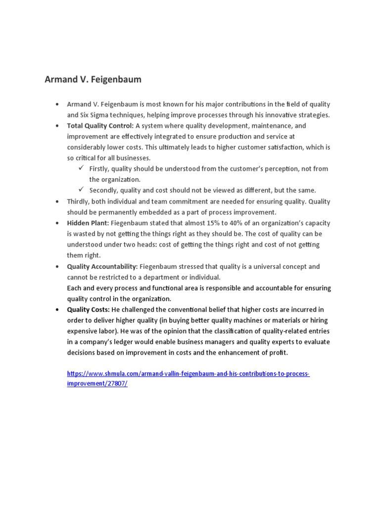 Armand V. Feigenbaum | PDF | Career & Growth | Business
