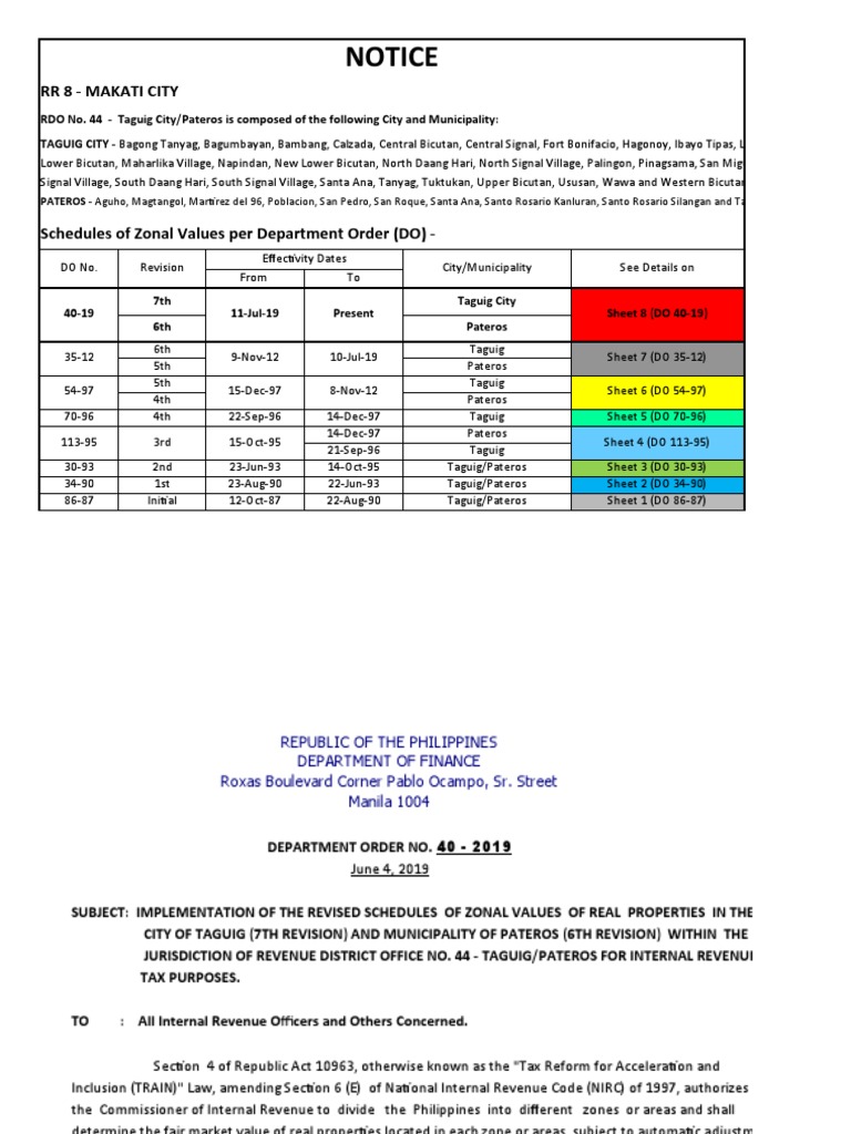RDO No. 44 - Taguig-Pateros4850195872301349928 | PDF | Government ...