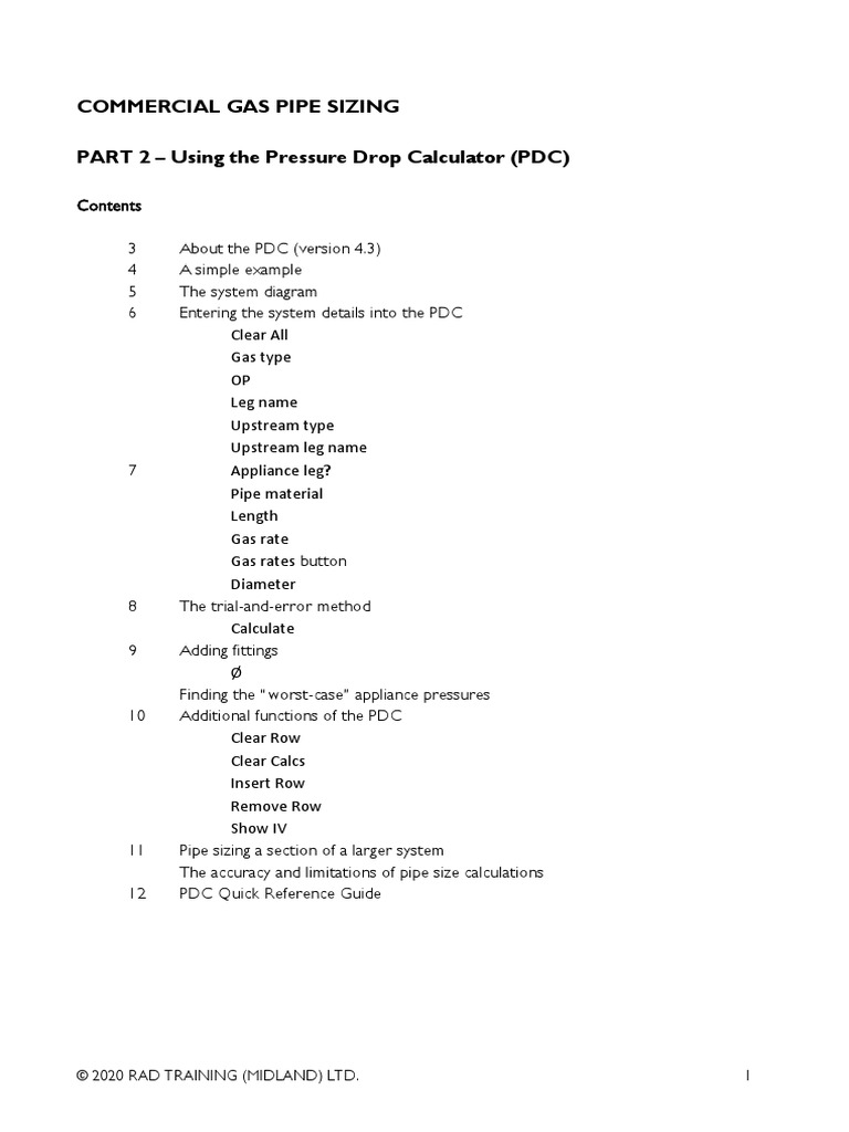 Commercial Gas Pipe Sizing PART 2 - Using The Pressure Drop Calculator ...