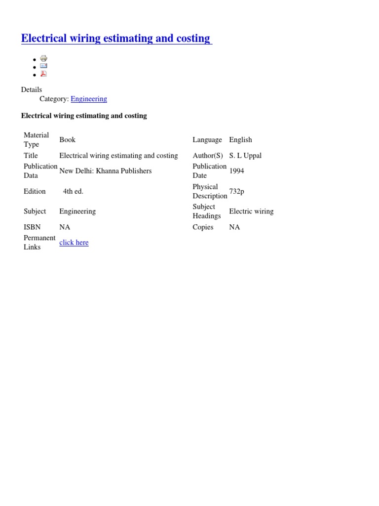 Electrical Wiring Cost Guide | PDF