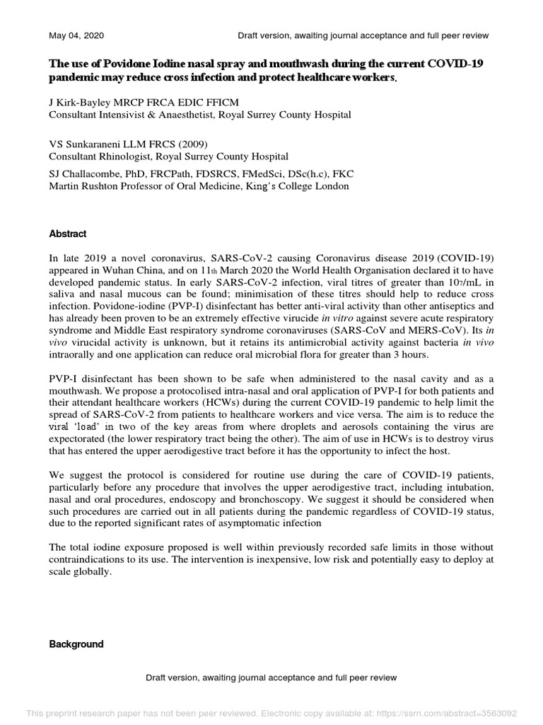 SSRN Id3563092 PDF | PDF | Transmission (Medicine) | Infection