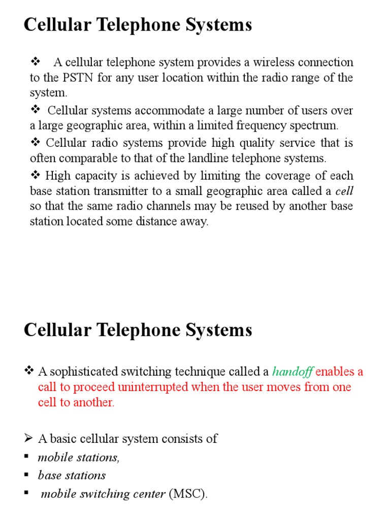 Cellular Telephone Systems | PDF | Cellular Network | Base Station