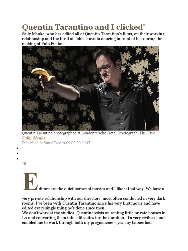 An Editor's Vision: Exploring Sally Menke's Unique Creative Partnership ...