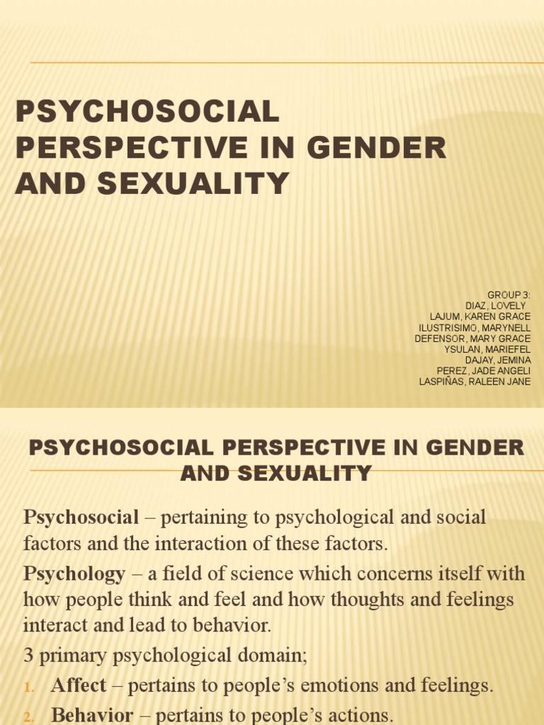 Psychosocial Perspective in Gender and Sexuality | PDF | Transgender ...