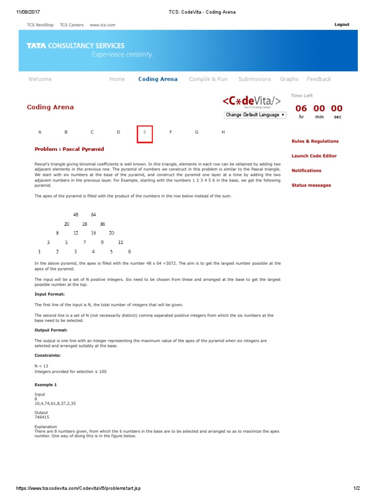 Codevita 2017 Round 2 E Pdf Pdf Discrete Mathematics Software 0314