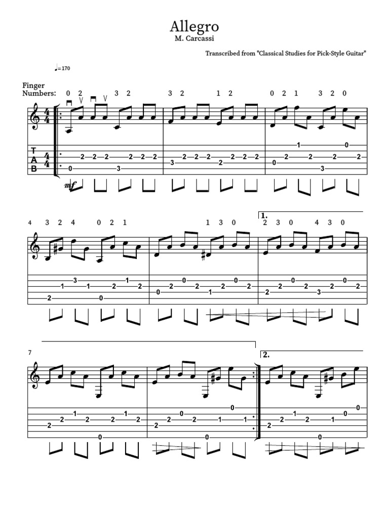 Allegro: M. Carcassi | PDF