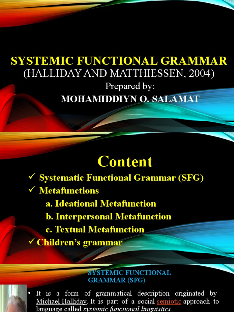 Systemic Functional Grammar: (Halliday and Matthiessen, 2004) | PDF | Neuropsychological ...
