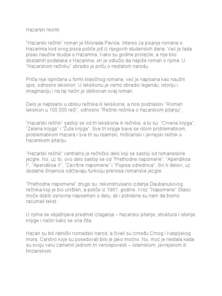 Hazarski Recnik | PDF