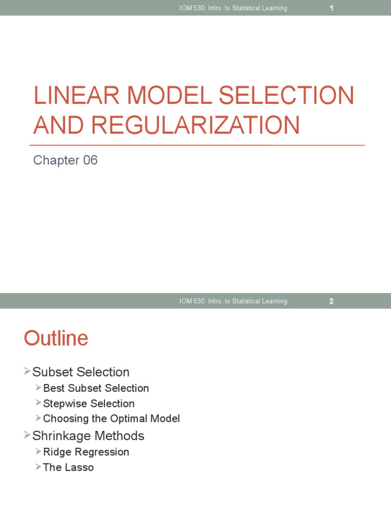 Subset Selection and Shrinkage Methods | PDF