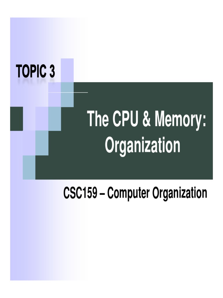 CPU and Memory Organization Overview | PDF | Random Access Memory ...