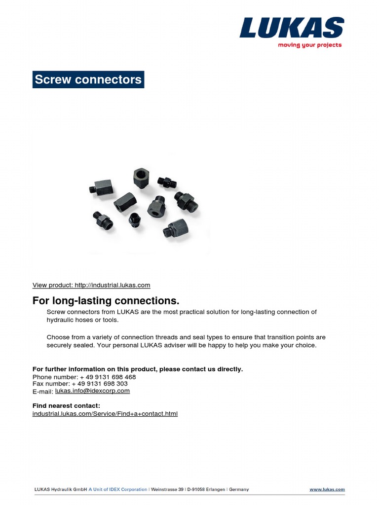 Screw Connectors: For Long-Lasting Connections | PDF | Electrical ...