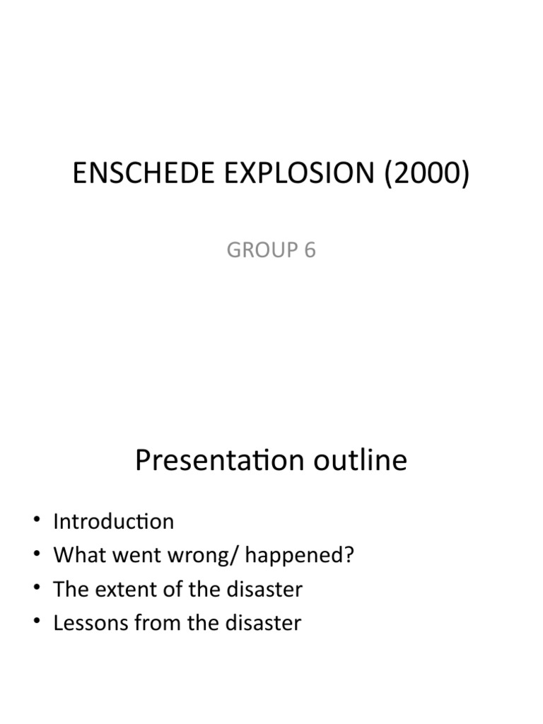Enschede Fireworks Disaster Overview | PDF