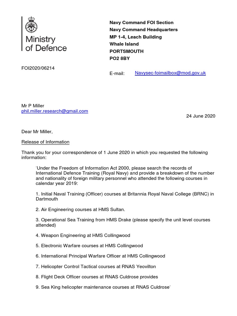 RN-RM FOI Response | PDF | Military Science | Military