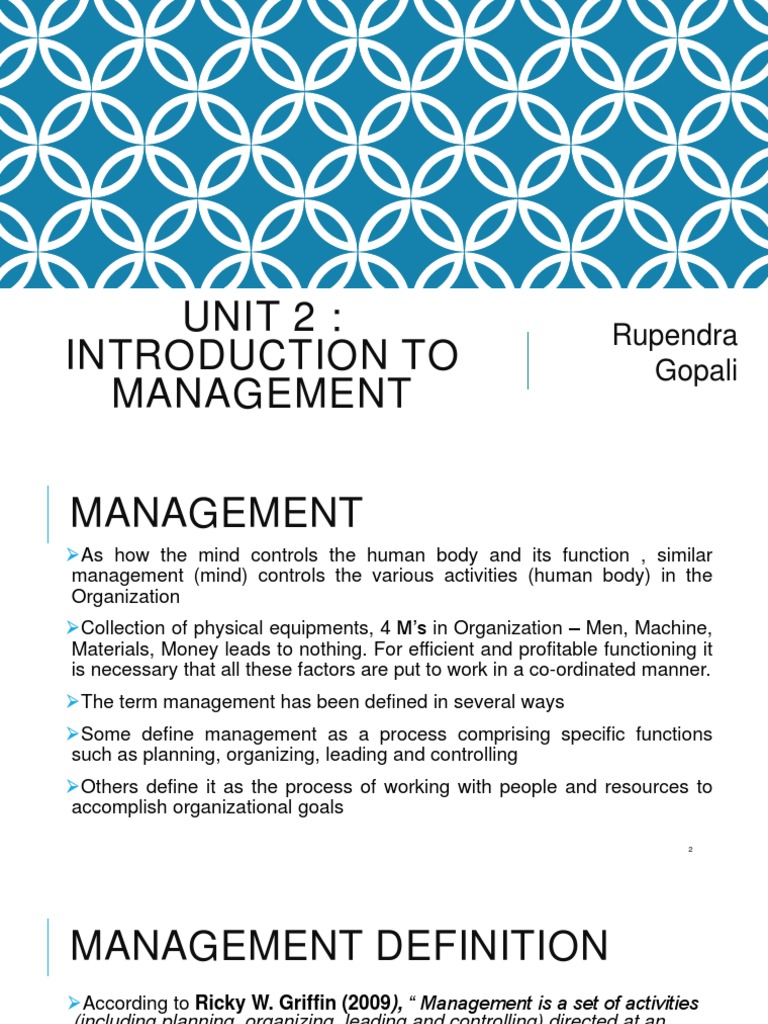 UNIT 2 Introduction To Management PDF | Download Free PDF | Human ...