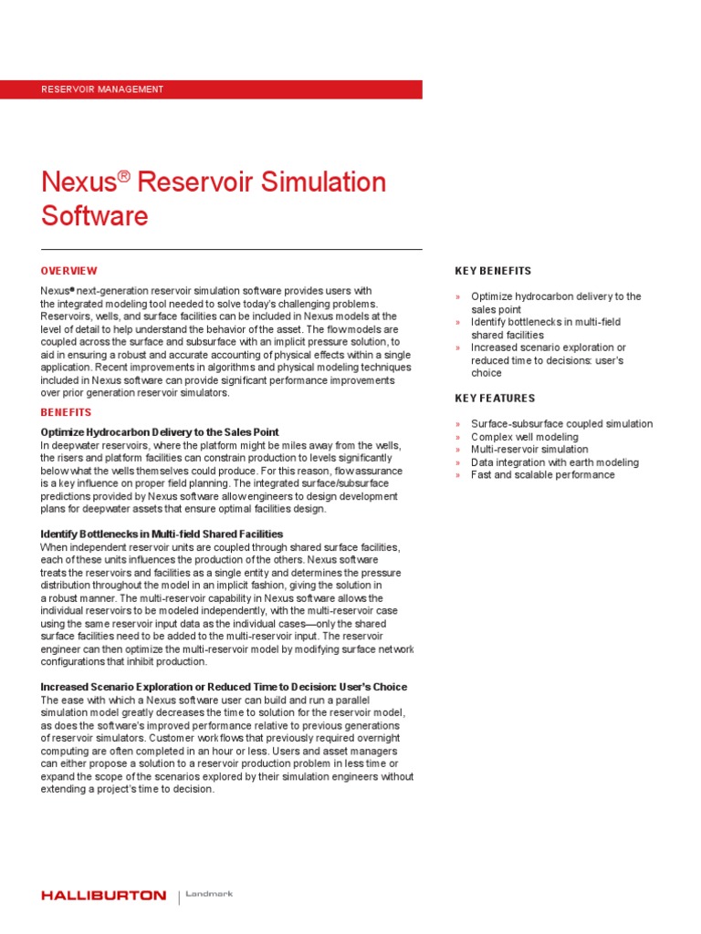 Nexus Reservoir Simulation Software: Key Benefits | PDF | Simulation ...