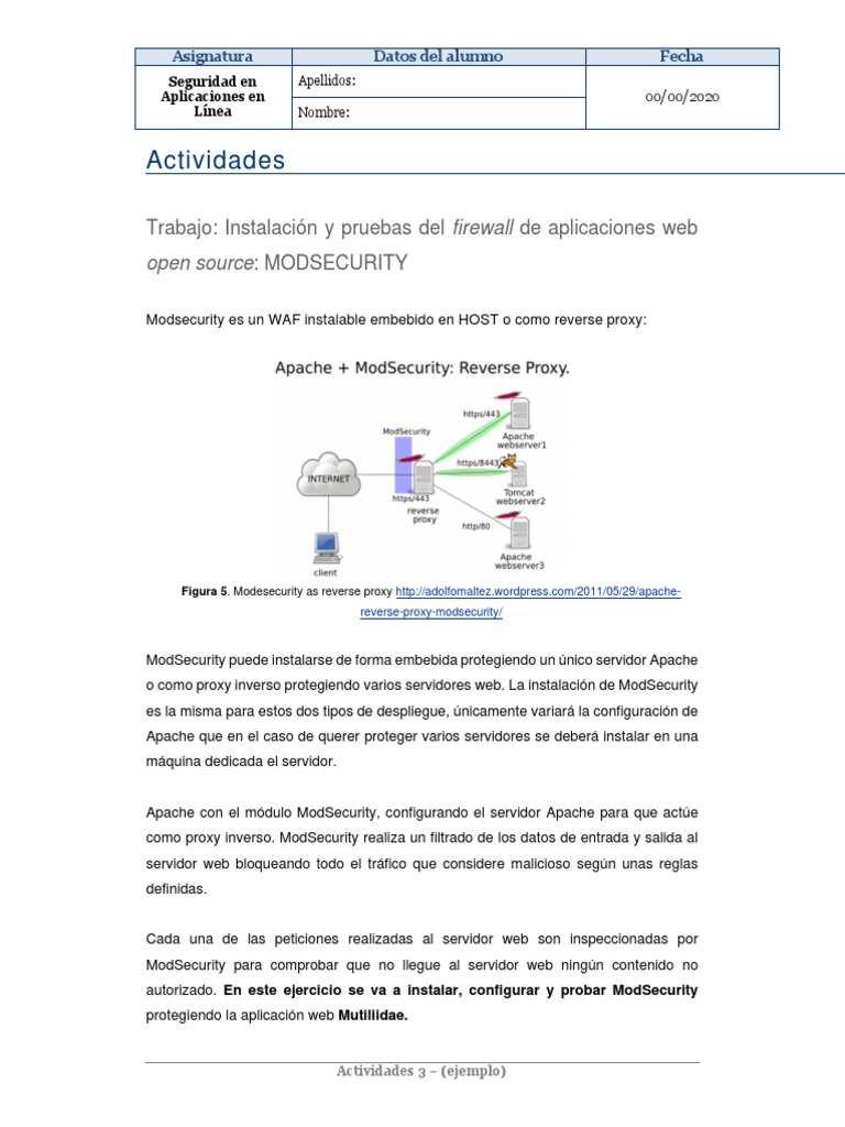 Ejemplo - Actividad 3 MODSECURITY | PDF | Servidor HTTP Apache | Ataque de denegación de servicio