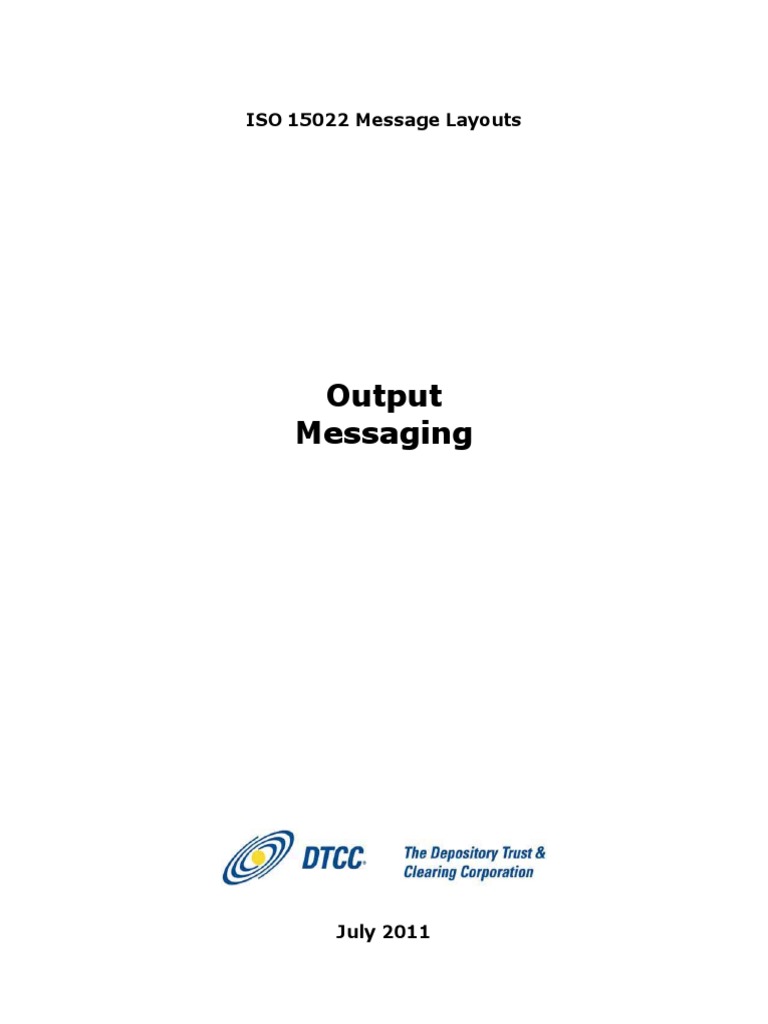 Output Messaging: ISO 15022 Message Layouts | PDF | Cusip | Decimal