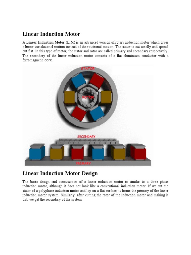 Linear Induction Motor | PDF | Electric Motor | Electromagnetic Induction