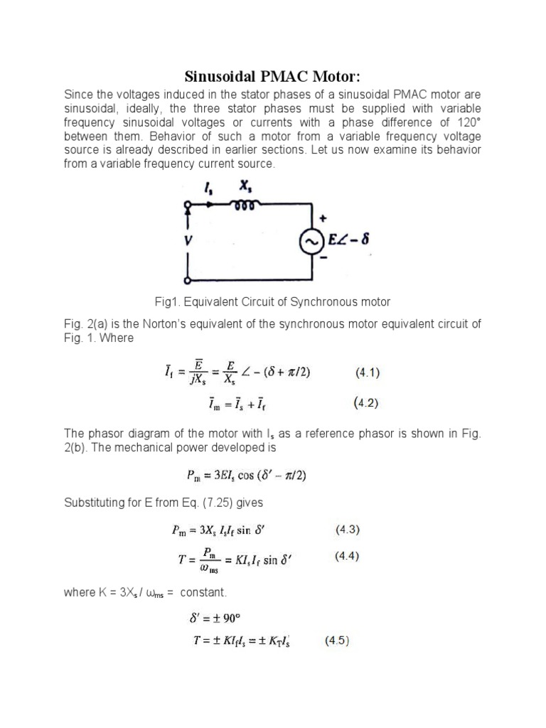Sinusoidal PMAC Motor - 6th April | PDF | Electric Motor | Power Inverter