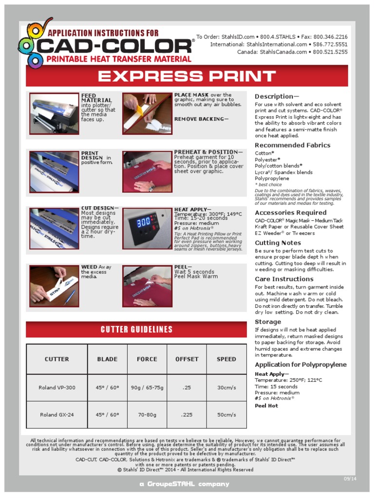 Express Print: Application Instructions For | PDF | Textiles | Materials