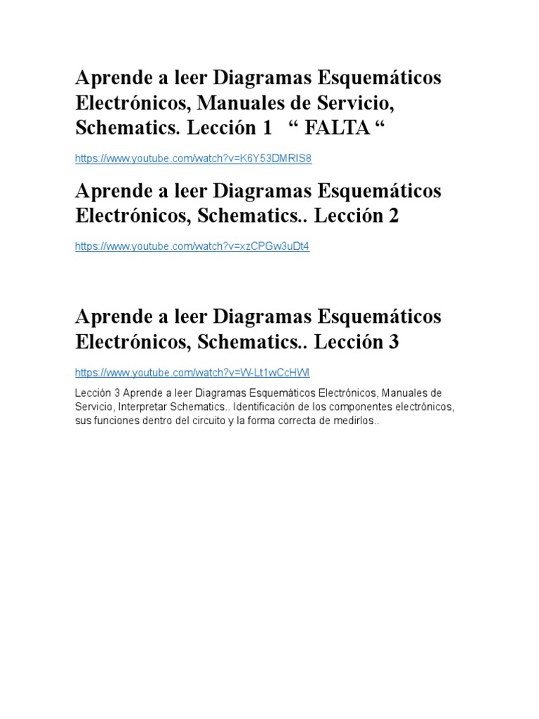 Aprende A Leer Diagramas Esquemáticos Electrónicos | PDF