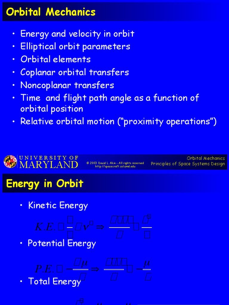 03 Orb Mech 2003 | PDF | Orbital Maneuver | Orbital Spaceflight