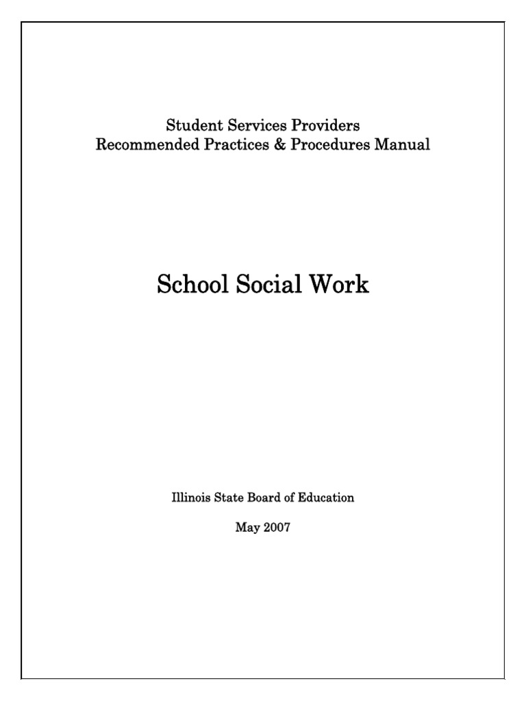 School Social Work Practices Manual | PDF | Social Work | Needs Assessment