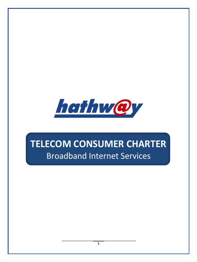 Telecom Consumer Charter: Broadband Internet Services | PDF | Internet ...